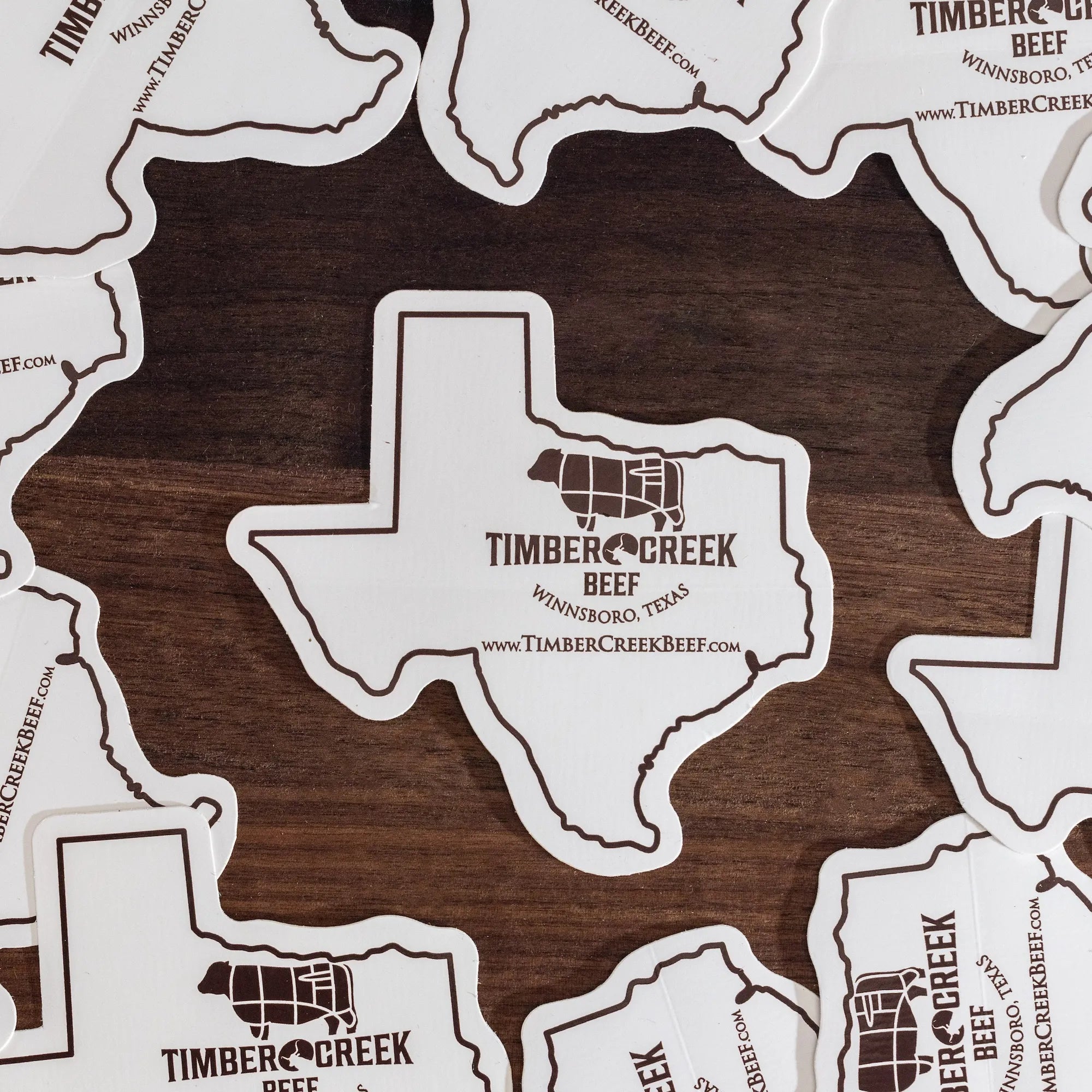 Texas Sticker TCB - White / Brown – Timber Creek Beef